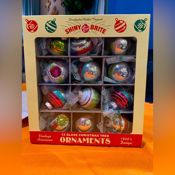 Shiny Brite | Holiday | Vintage Inspired Christmas Glass Ornaments ...